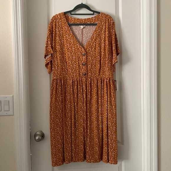 Terra & Sky | Dresses | Terra Sky Orange Yellow Flower Pattern Baby ...